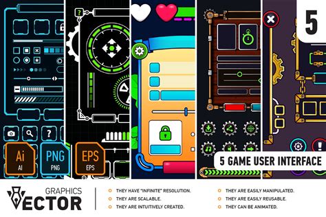 5 Game User Interface Graphic Objects ~ Creative Market