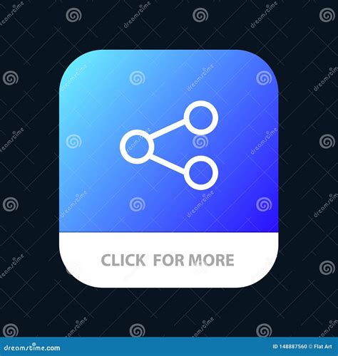 Media Share Social Sharing Mobile App Button Android And Ios Line Version Stock Vector
