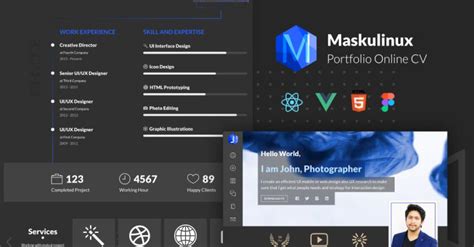Ilham Meidi On Linkedin Maskulinux React Vue Html And Figma Portfolio Resume Cv Template