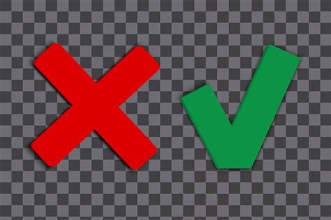 마크와 크로스 마크를 확인합니다 녹색 및 빨간색 기호 기호는 괜찮고 아니오입니다 투표 표지판 벡터 그림입니다 스톡 이미지 개념에 대한 스톡 벡터 아트 및 기타 이미지