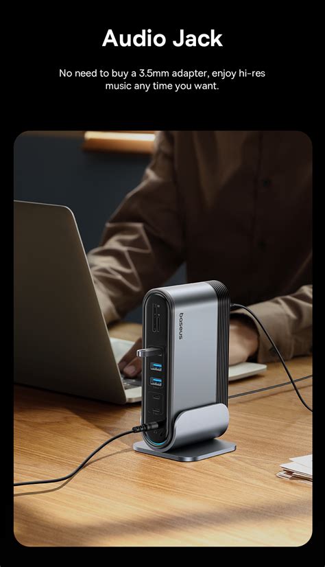 Baseus In Usb C Hub Type C To Multi Hdmi Usb With Power Adapter Docking Station For