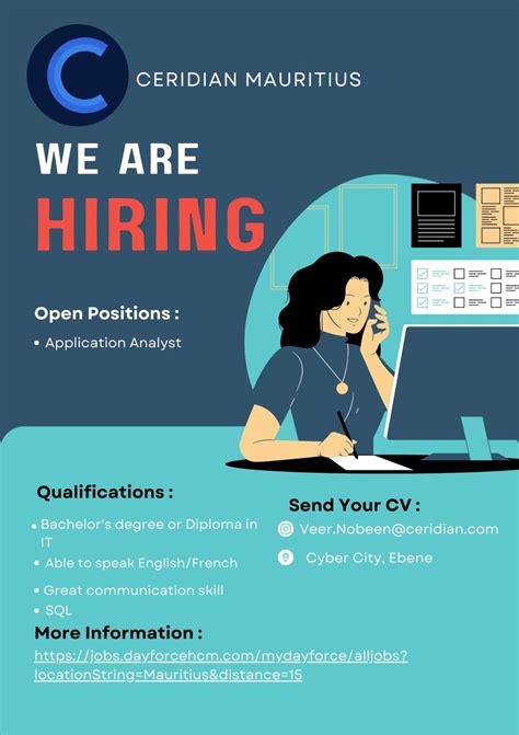 Veeresh Nobeen On Linkedin Ceridianmauritius Hiring Applicationanalyst Joinourteam Opportunity