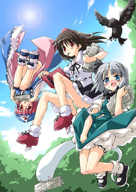 Konpaku Youmu Shameimaru Aya Saigyouji Yuyuko And Konpaku Youmu