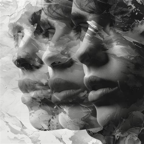 Abstract Faces Collage Premium Ai Generated Image