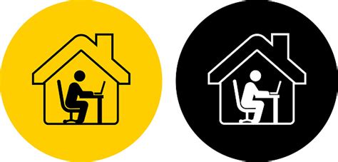 랩톱 아이콘에서 작업하는 남자 가정 생활에 대한 스톡 벡터 아트 및 기타 이미지 가정 생활 개념 개념 기호 Istock