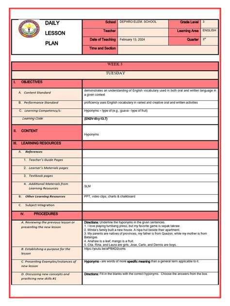 English Grade 3 What Are Hyponyms Pdf