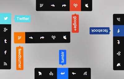 Vertical Social Media Sidebar Widget For Blogger Widget Blogger Social Media