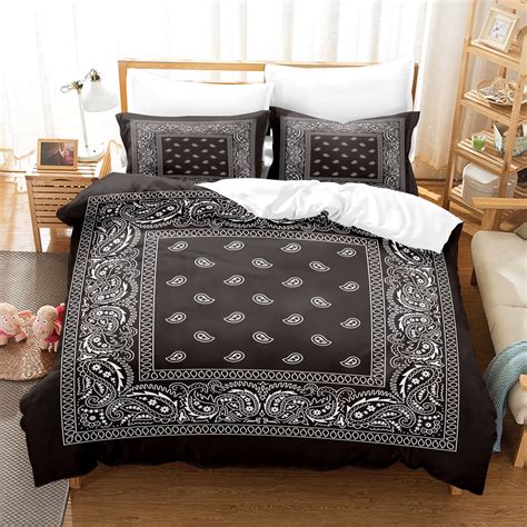 Bohemian Paisley Pattern Retro Duvet Cover Pillowcase 3pcs Digital