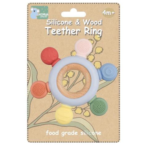 Teether Ring Silicone And Wood Toys Caseys Toys