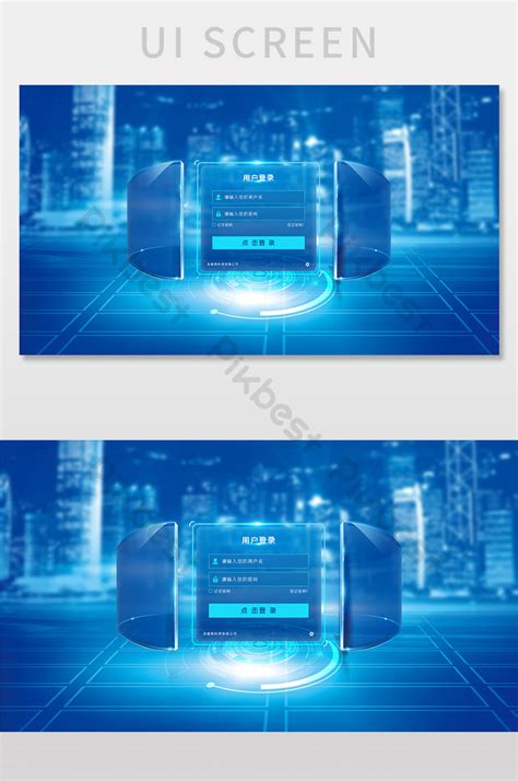 Blue Business Technology Ui Data Background Website Login Registration Page UI PSD Free