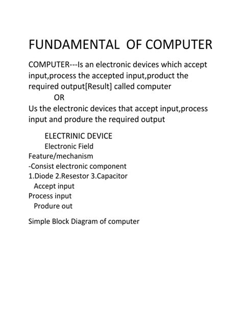 Fundamental Of Computer Pdf