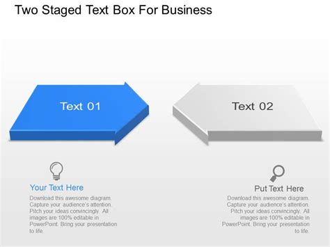 Two Staged Text Box For Business Powerpoint Template Slide Presentation Graphics