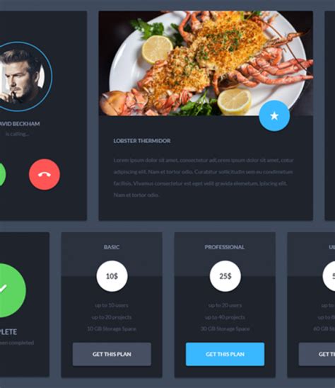 Material Design Dark UI Kit