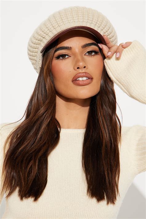 Knitted Cabbie Hat Beige Brown Fashion Nova
