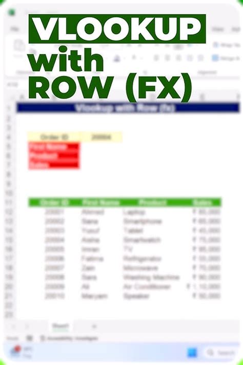 Vlookup With Row Fx 💯📈🎯 Exceltricks Vlookup Excelformula Excel365