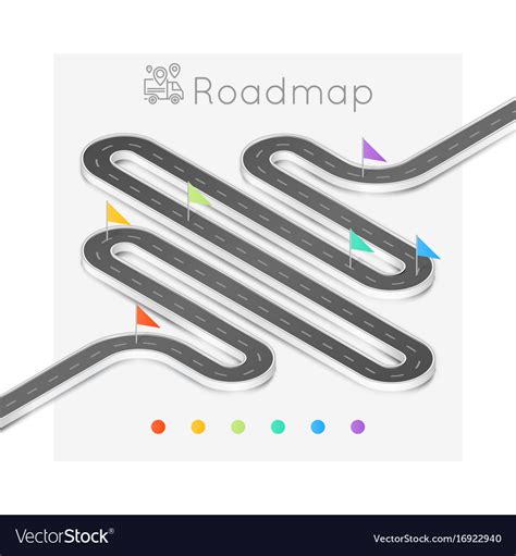 Isometric Navigation Map Infographic Abstract Vector Image
