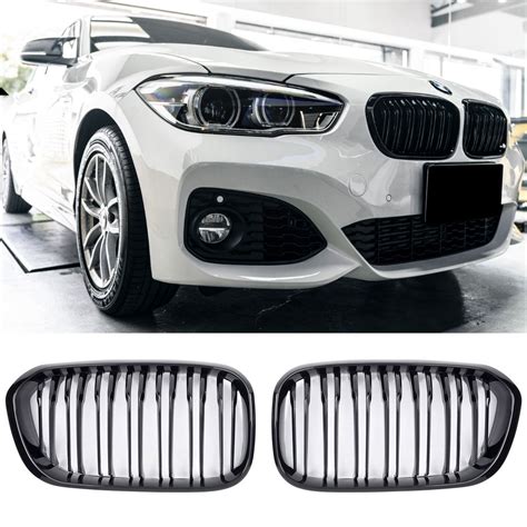 Bmw Serie 1 F20 F21 Da 15 Griglia Radiatore Doppia Staffa Nera Lucida