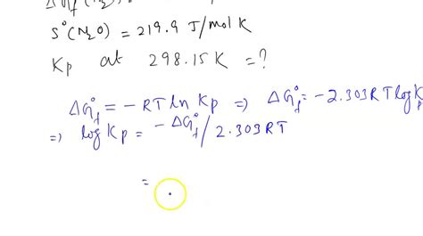 solved calculate the value of kp for the following reaction at 25 °c
