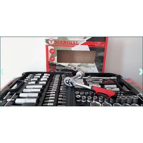 Комплект инструменти Marshal Тръбни гаечни ключове 108 Части Хром ванадий Калъф за