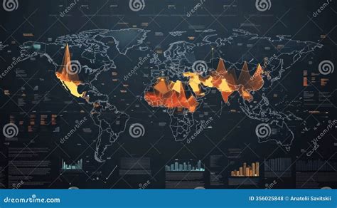 Visual Representation Of Global Data Trends And Analytics Showing