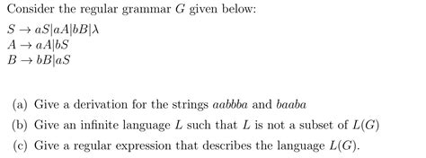Solved Consider The Regular Grammar G Given Below S Chegg