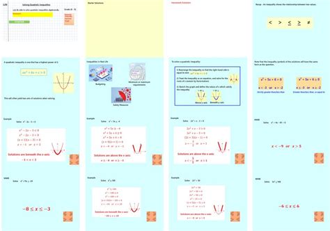 Maths Gcse Algebra Activinspire Higher Lessons Solving Quadratic