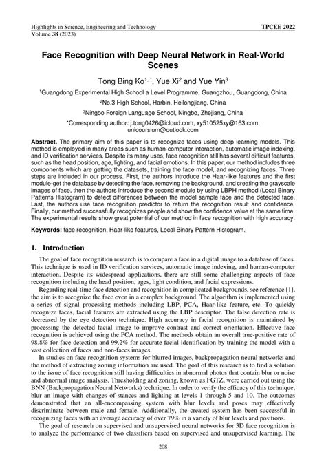 Pdf Face Recognition With Deep Neural Network In Real World Scenes