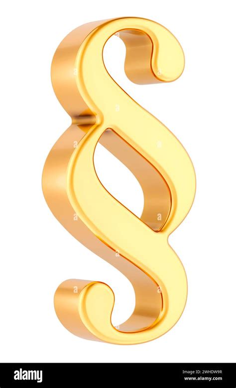 Golden Section Paragraph 3d Rendering Isolated On White Background