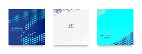 Free Vector Set Of Halftone Triangle Shape Pattern In Modern Style Background