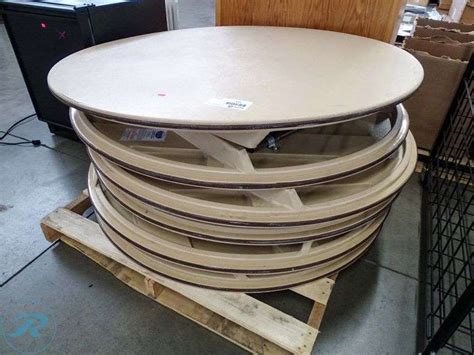 6 Mity Lite 48 Round Folding Tables Roller Auctions