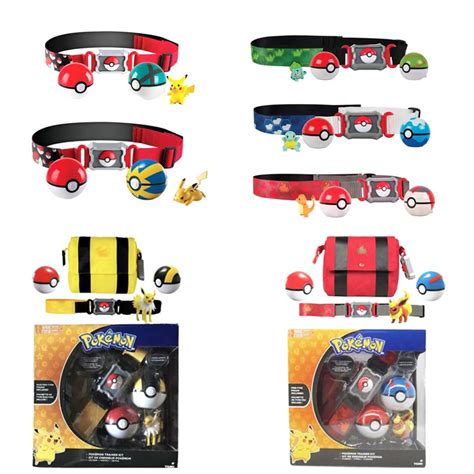포켓몬 고 게임 캐릭터 제니 터틀 피카추 입상 캐리 포크 볼 벨트 세트 Pvc 액션 피규어 장난감 재미있는 어린이 장난감 Null Aliexpress