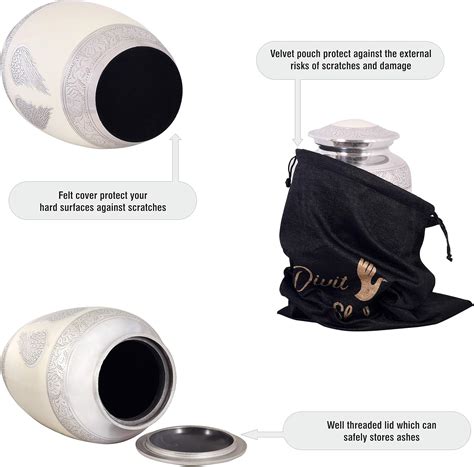 D S Cremation Urn For Human Ashes With Velvet Bag For Adults Up To 100 Kgs Funeral Urns By