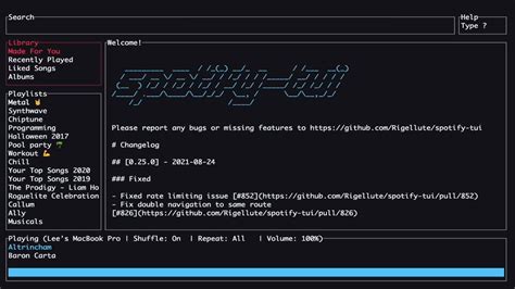 Spotify Cli Rcommandline