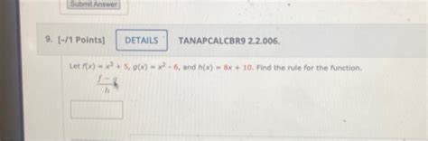 solved submit answer 9 [ 1 points] details tanapcalcbr9
