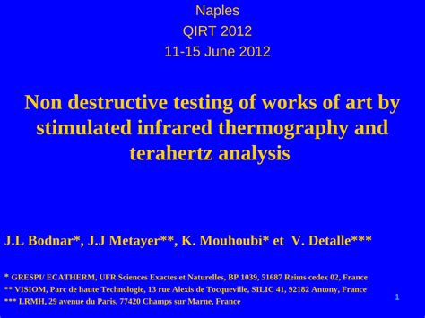 Pdf Non Destructive Testing Of Works Of Art By Stimulated Infrared