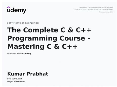 cprogramming cpp programming learningneverstops udemy certificate prabhat pandeyyy