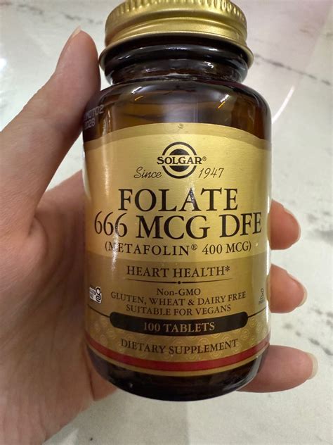 Solgar Folate Metafolin 400mcg Active Form Of Folic Acid Only Ate 1
