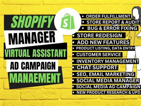 Shopify Manager Shopify Virtual Assistant Shopify Marketing