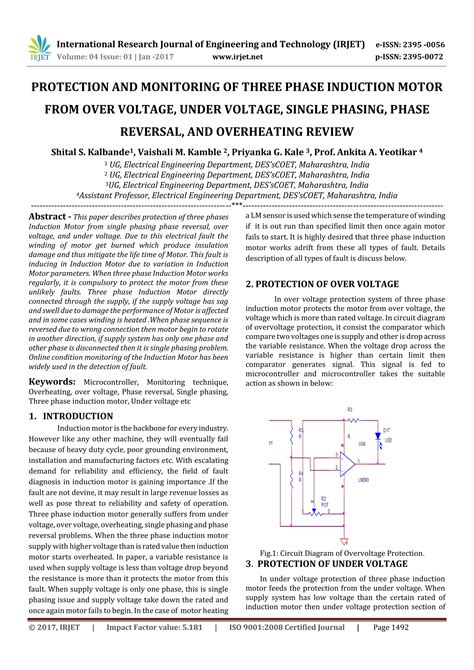 Protection And Monitoring Of Three Phase Induction Motor From Over