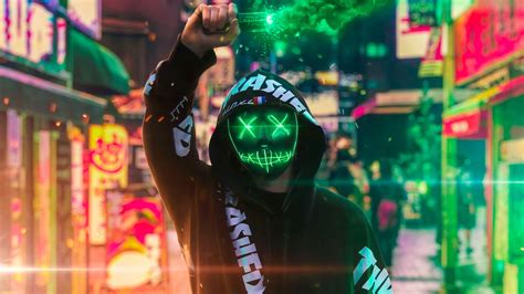 4k Hacker Neon Mask Wallpapers Wallpaper Cave