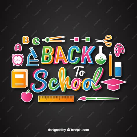 타이포그래피와 학교 배경으로 돌아 가기 무료 벡터