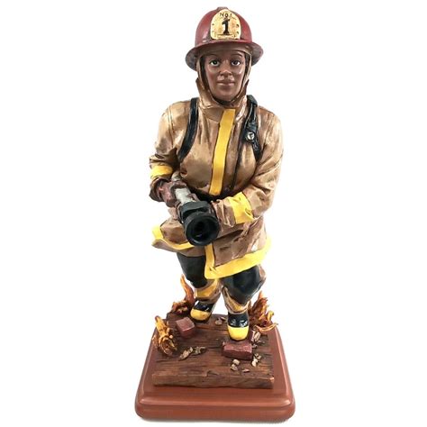 Firefighter Figurine Red Hats Of Courage Defending Against Danger