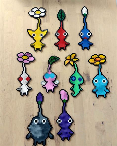 Pikmin Any Colors Pixel Art Perler Wall Decoration Etsy Uk