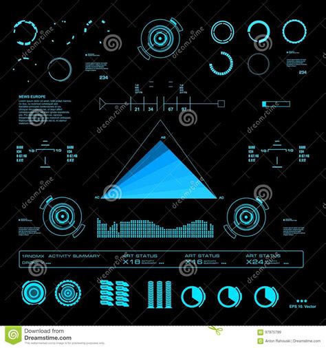 Futuristic Virtual Graphic Touch User Interface Hud Stock Vector Illustration Of Indicator