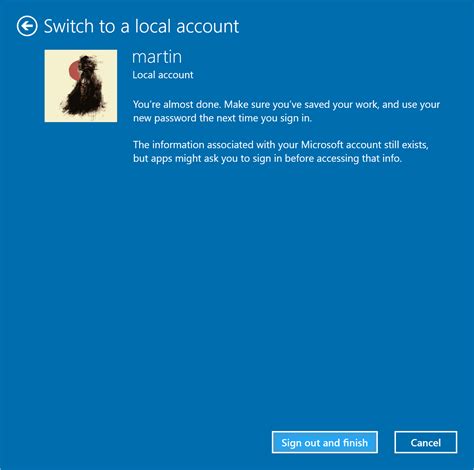 Switch A Microsoft Account To A Local Account GHacks Tech News