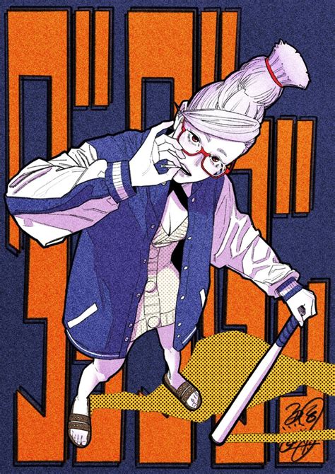 Sushi Dbc Ayase Seiko Dandadan Highres 1girl Baseball Bat Blue