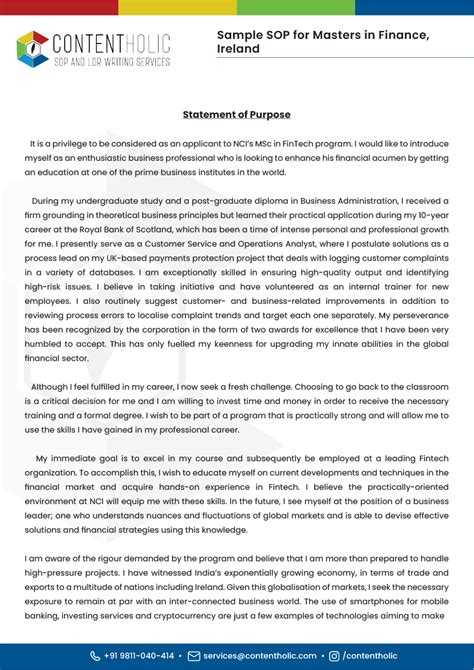 Sop Samples For Courses With Different Formats Guidelines Examples