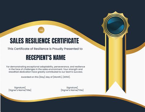Free Sales Resilience Certificate Template To Edit Online