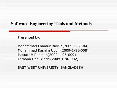 Ppt Software Engineering Tools And Methods Powerpoint Presentation Free Download Id9447861