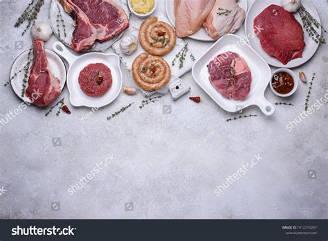 Assortment Various Types Meat Beef Lamb ภาพสตอก Shutterstock